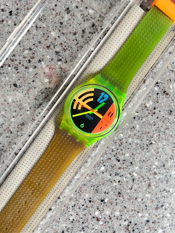 1989 Early Vintage Swatch Watch Hang Twelve GJ102 in … - Gem