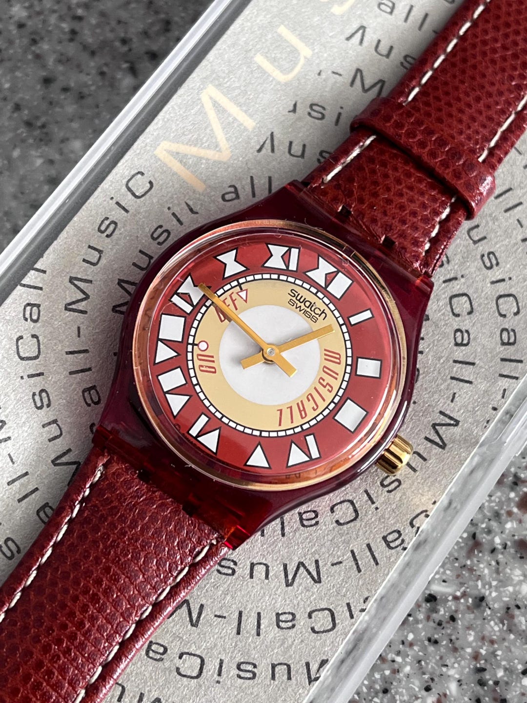 Swatch Vintage Watch Musical Musicall Called Brown Piano, 34mm SLF100 ...