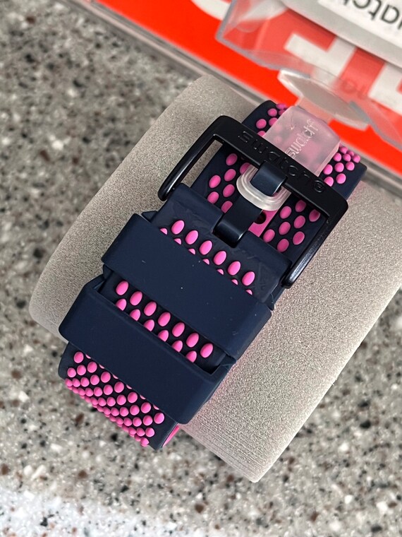 Big Bold NEW swatch watch Candy pink and navy unworn … - Gem