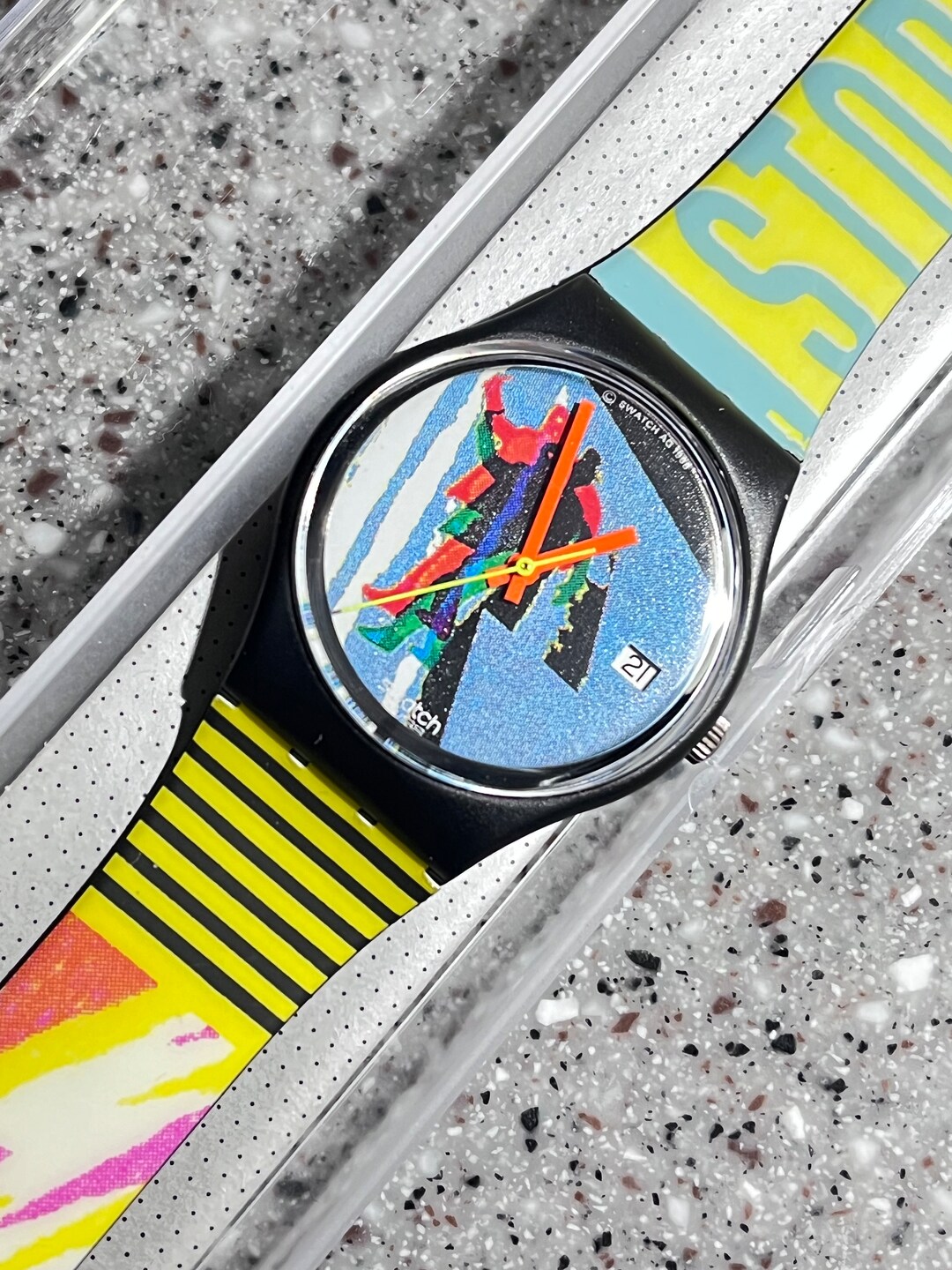 Vintage MCM Swatch Watch Called Taxi Stop Early 90s Swatch GB410 Model ...