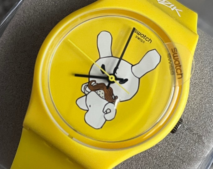 Vintage Swatch Watch Swatch Kidrobot Gent Ski Instructor GJ130 Bunny ...