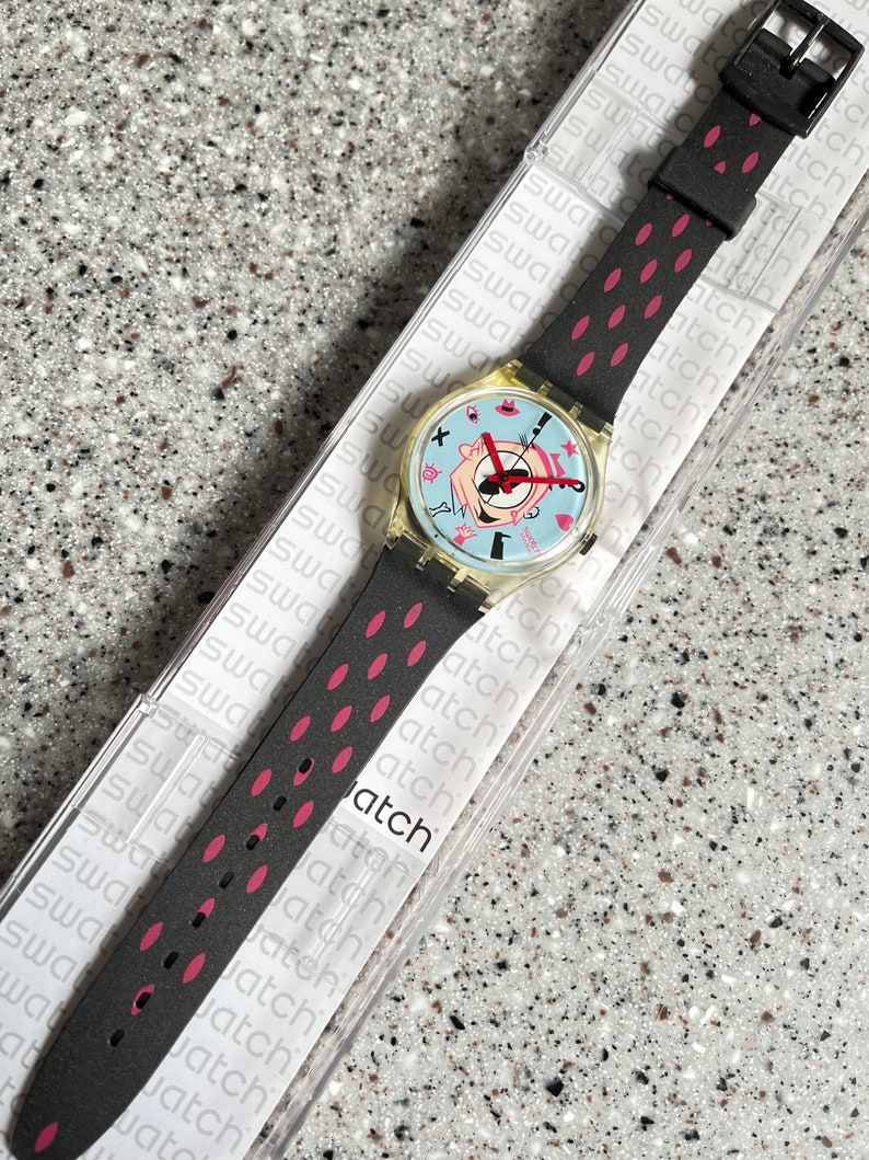 Vintage Swatch Watch With New Band Pre-owned Excellent Condition FUN ...