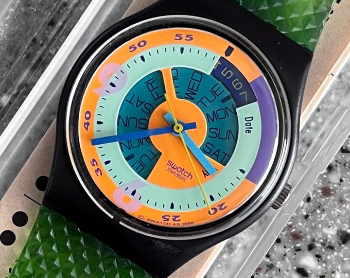 1990 Swatch Vintage Watch NEW Unworn in Original Box With Battery ...