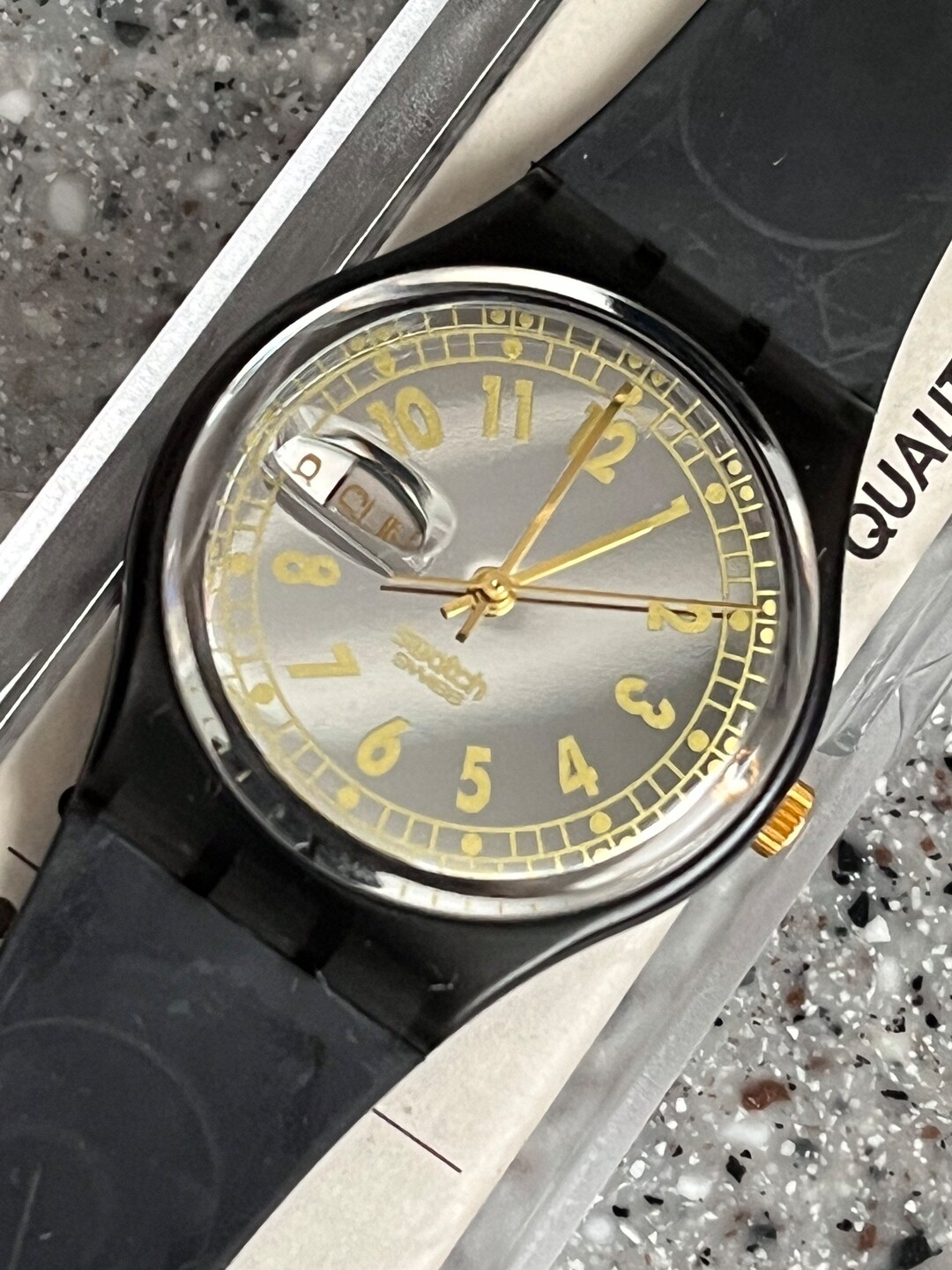 Vintage Swatch NEW Watch Never Worn 1993 Sixty Three Lui 34mm Face All ...