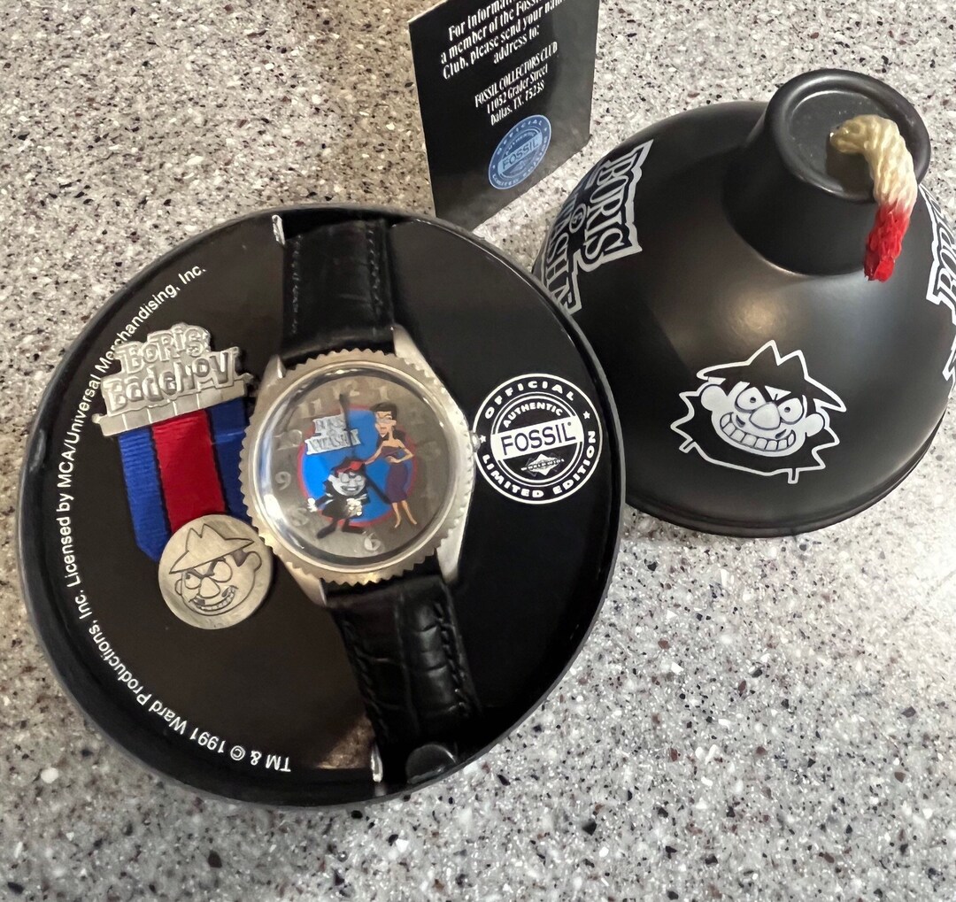 Vintage 1991 Boris & Natasha BOMB Official Fossil Watch Numbered Set ...