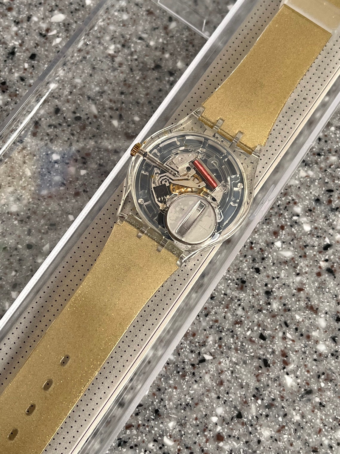 1995 Swatch Vintage 34mm Face Glitter Gold New in Box Never | Etsy
