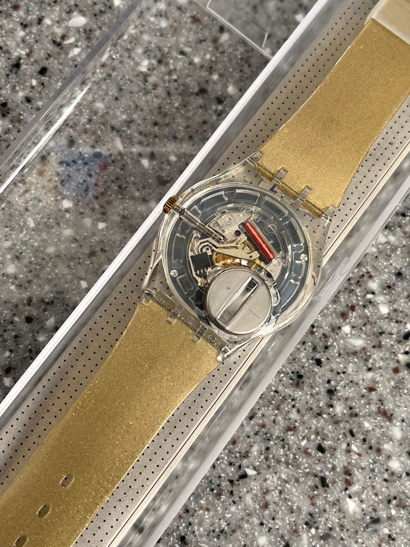 1995 Swatch Vintage 34mm Face Glitter Gold New in Box Never | Etsy