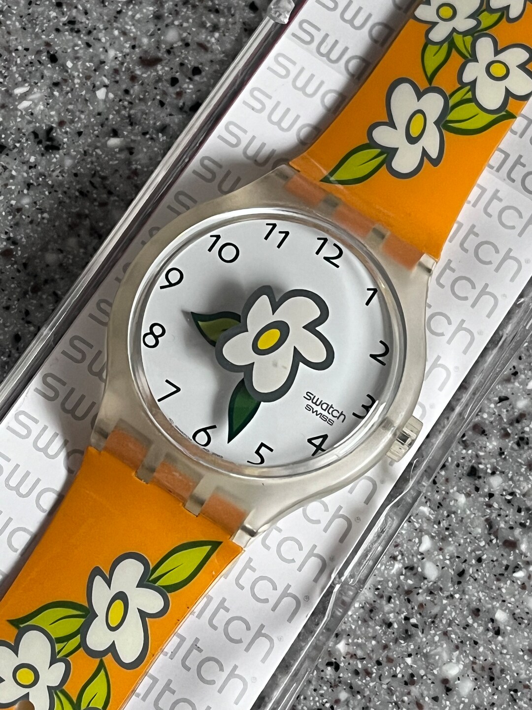 Rare X-large Flower Vintage Swatch Watch Running With Battery Never ...