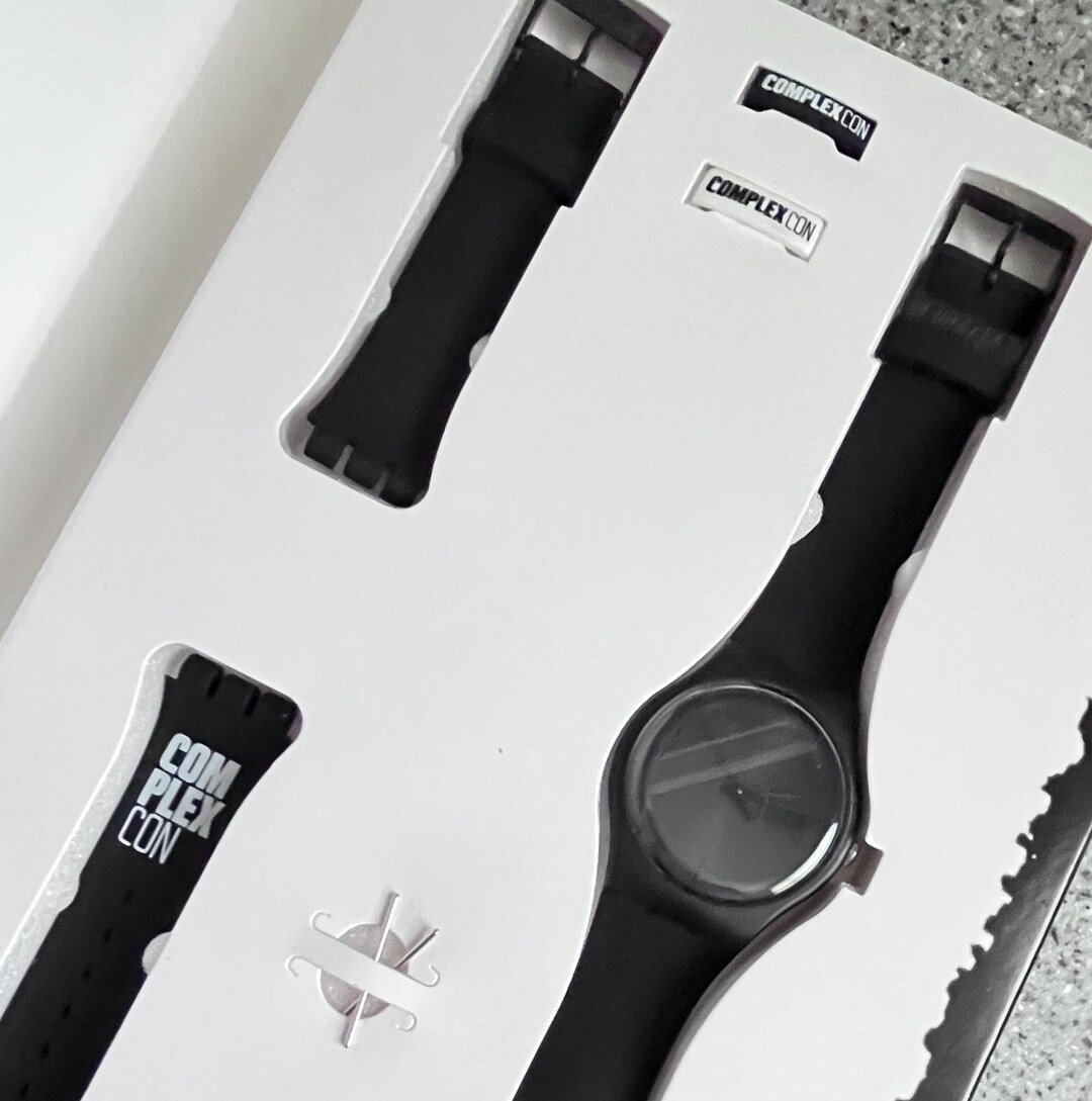 RARE Black Rebel Swatch Watch Set Called COMPLEX CON Comes With Working ...