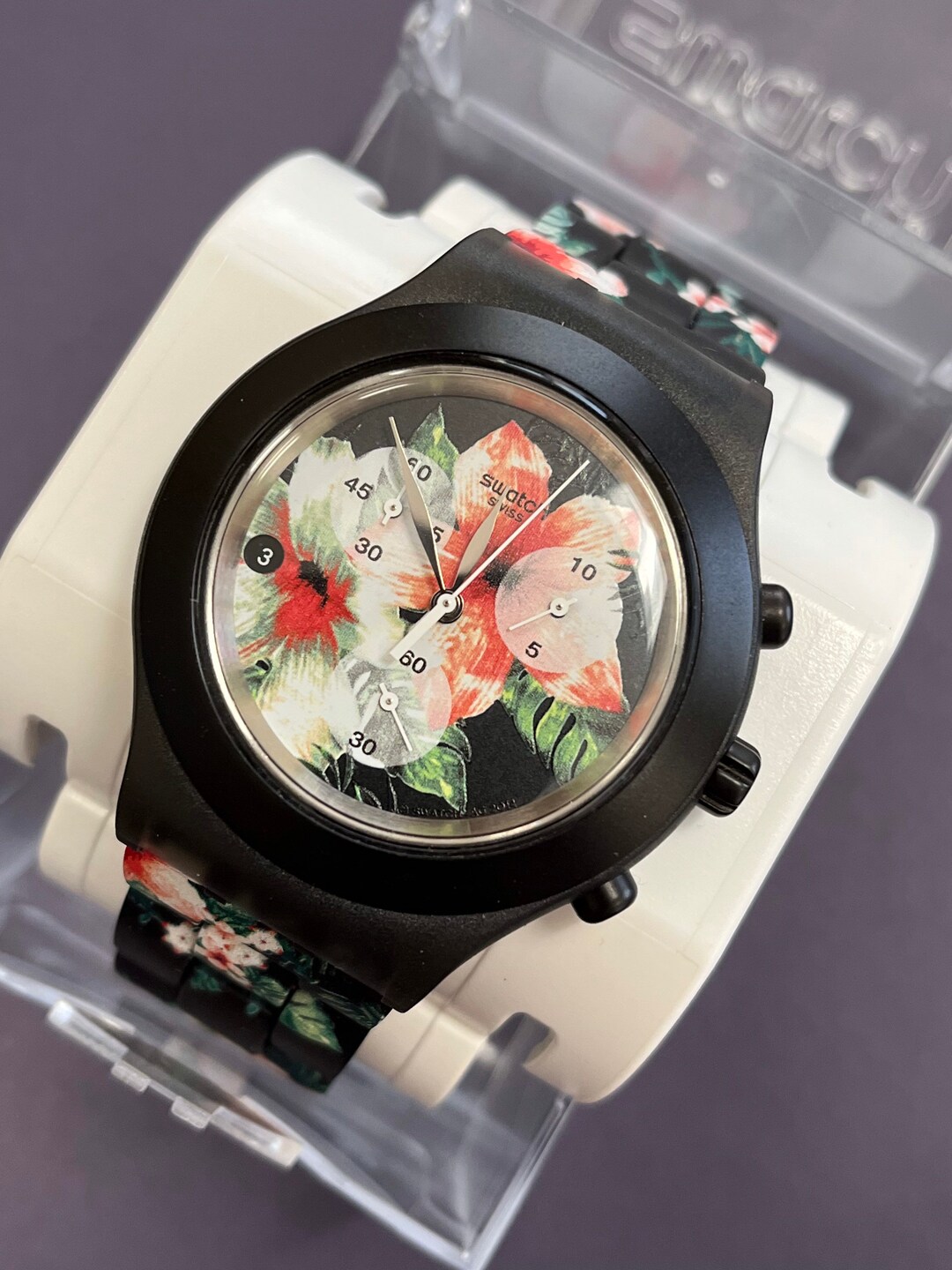 Beautiful Swatch Watch Flower Breeze SVCF4002 Diaphane Irony New in Box ...