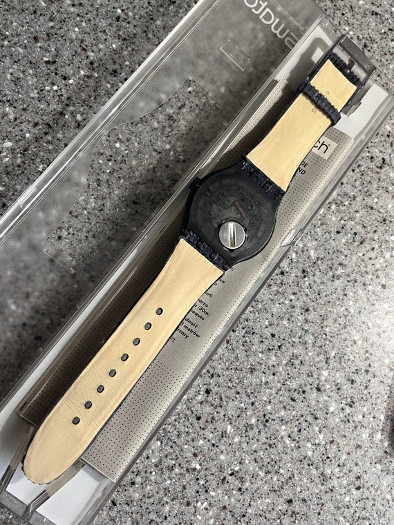 RARE X-tra large Vintage Swatch watch with textile an… - Gem