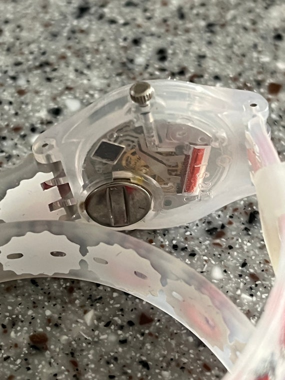 Swatch Watch RUBY Silver jeweled pattern double lengt… - Gem