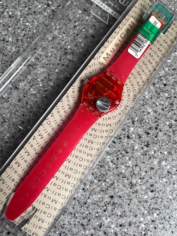 VINTAGE SWATCH Watch Peter Gabriel Red Rhythm Musical… - Gem