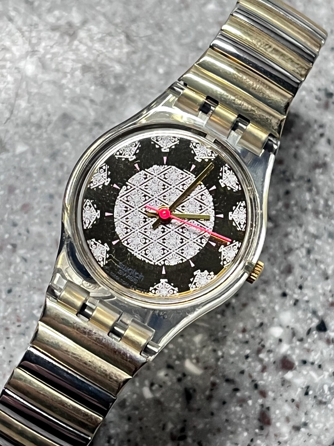 1992 RARE Vintage Swatch Watch Lady LG111 PERLAGE 25mm Smaller Swatch ...