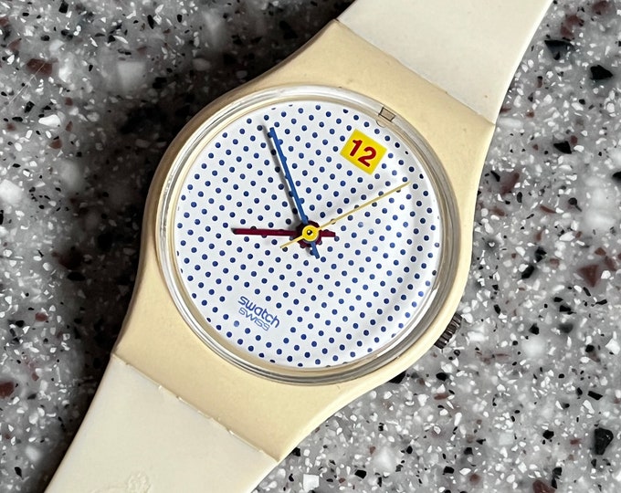 1985 25mm Vintage Swatch Watch Called Dotted Swiss LW104 All Original ...