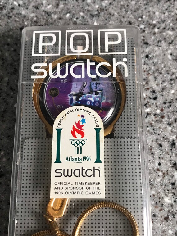 Swatch Pocket POP Watch Vintage 96 Olympics Bob Beamo… - Gem