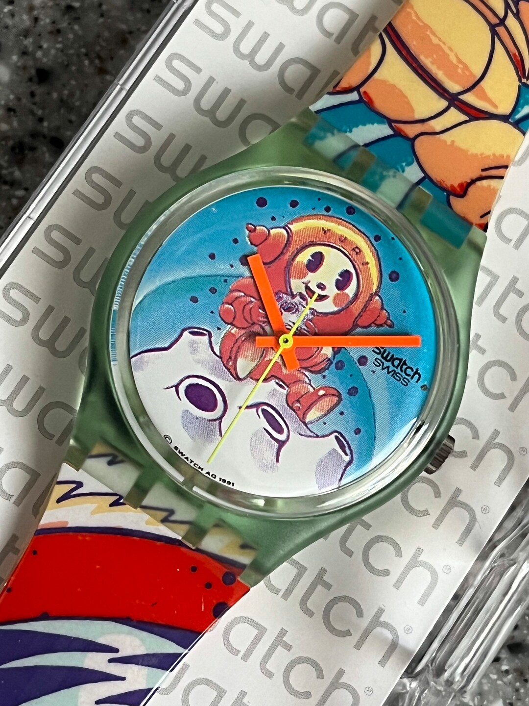 Vintage Swatch Watch 1993 YURI G118 New Old Stock Never Worn in Box ...