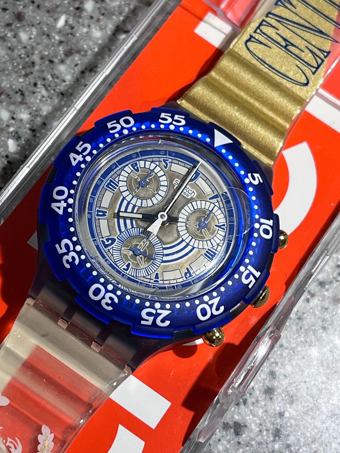 1995 NEW Never Worn Swatch Aquachrono Watch Nikiphoros SBZ102 Running ...