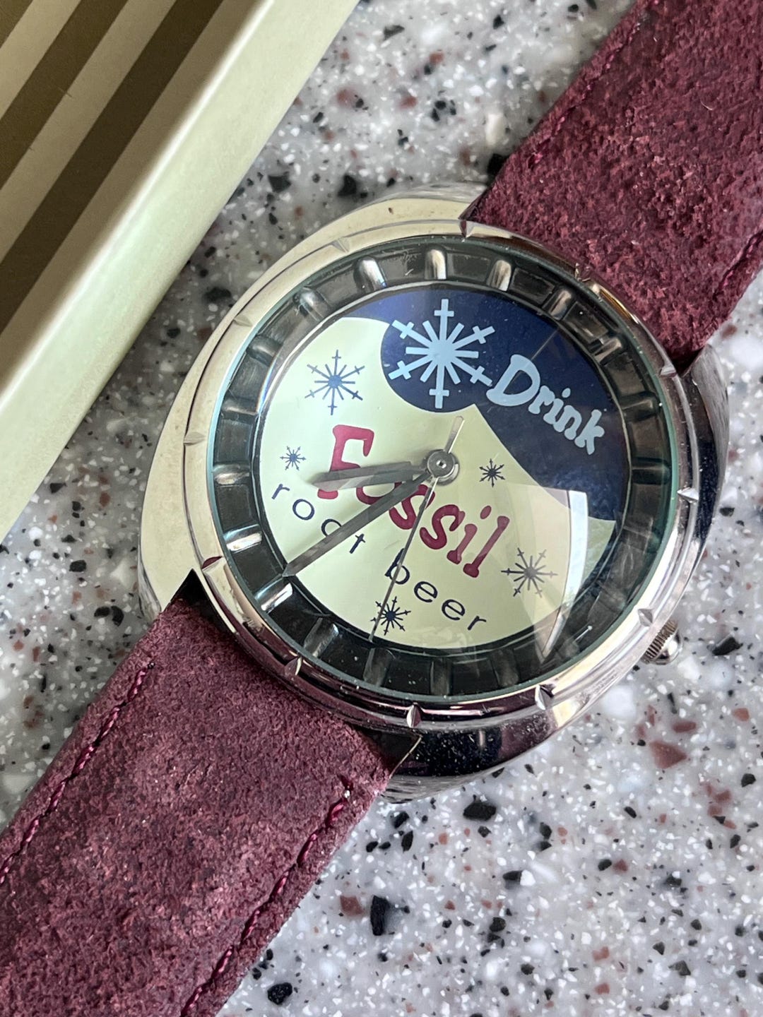 Rare Fossil Domed Root Beer Watch in Box With Battery Unworn and ...