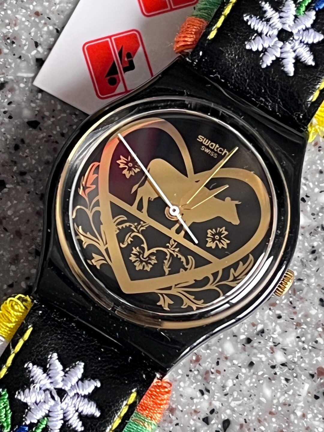 Vintage Swatch Watch 34mm Face With Battery GB285 RARE Artist Cowbell ...