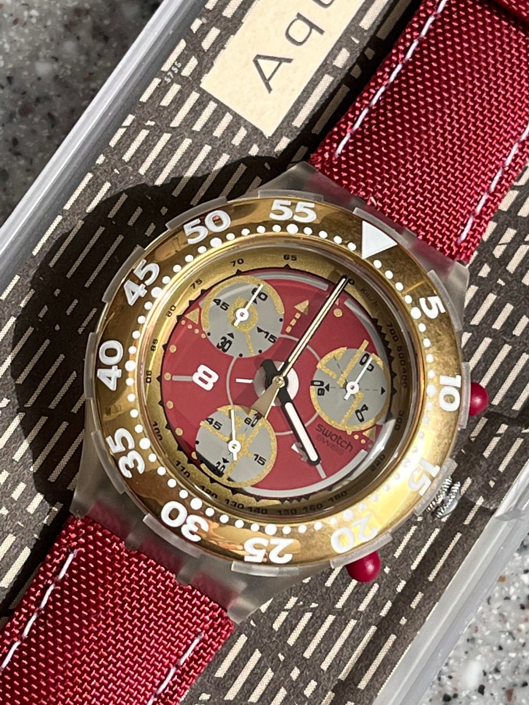 NEW Unworn Vintage 1995 Swatch Watch Acquachrono Chronograph Midi Size ...