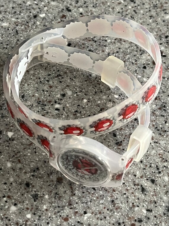 Swatch Watch RUBY Silver jeweled pattern double lengt… - Gem