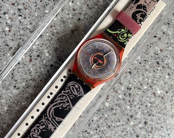 RARE Vintage Swatch Watch 1988 GR104 VARIANT Bar Oriental RARE Vintage Swatch Watch 1988 GR104 VARIANT Bar Oriental