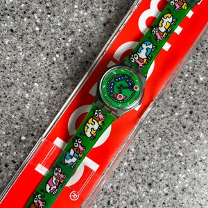 Vintage Swatch Watch 34mm Original Crazy Train With Cows GG194 Running ...