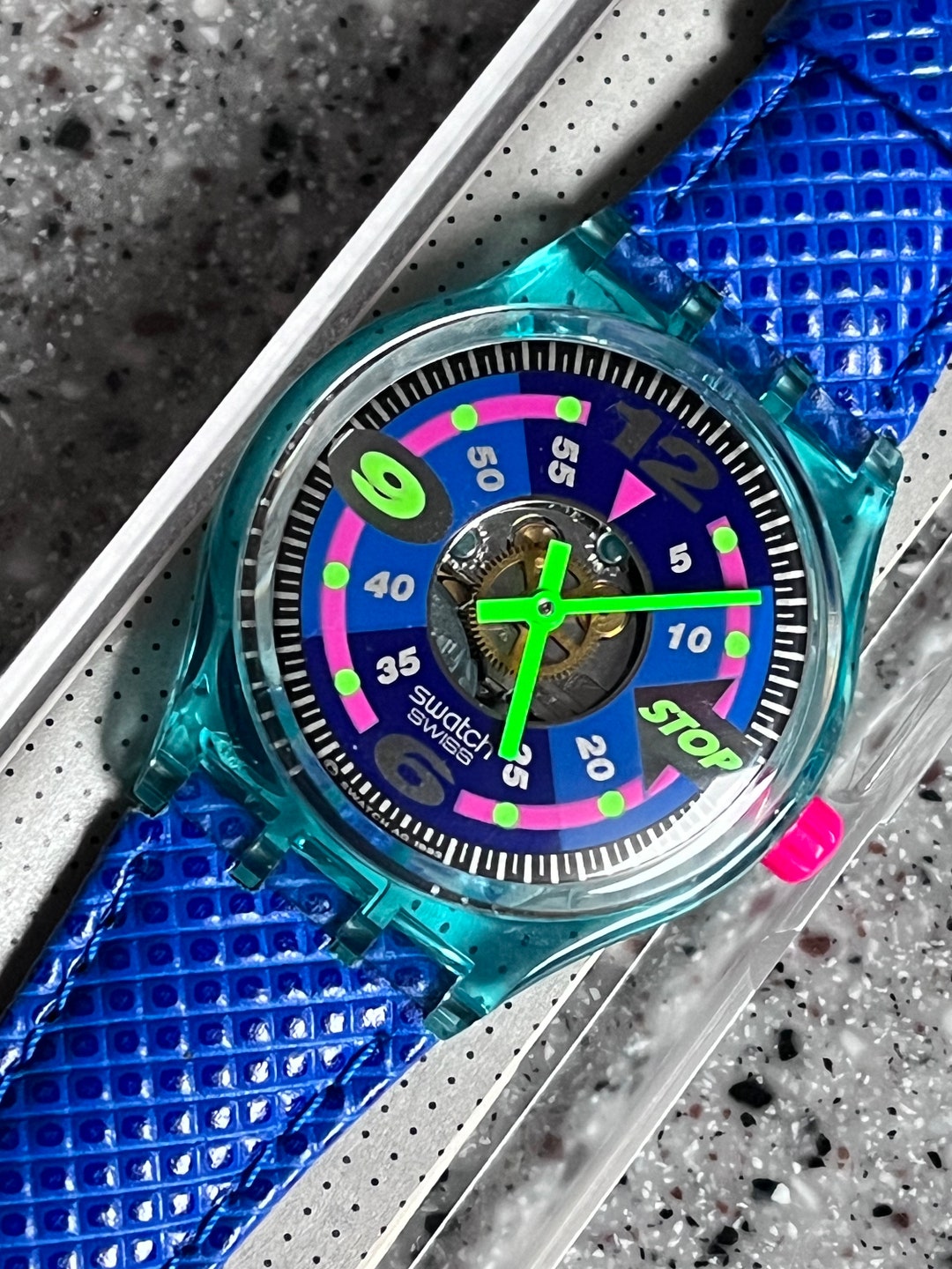 RARE Vintage Swatch Stop Watch Called Tres Vite From 1993 Model SSN102 ...