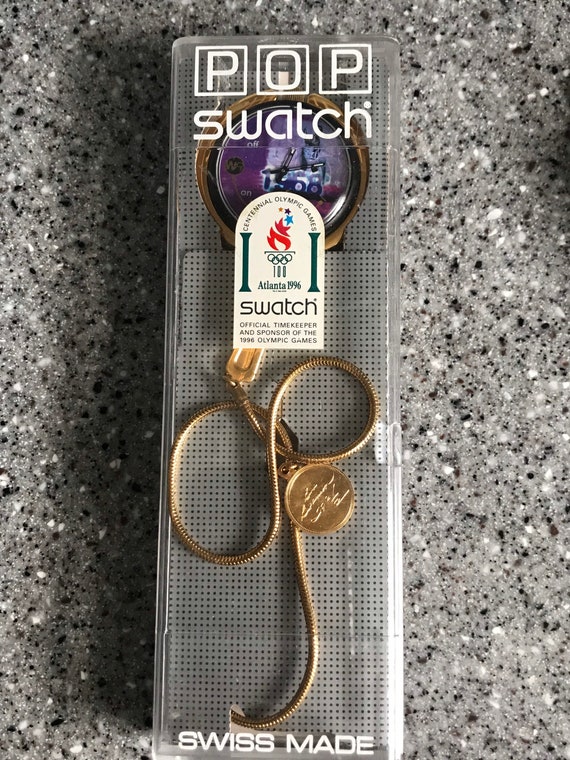 Swatch Pocket POP Watch Vintage 96 Olympics Bob Beamo… - Gem
