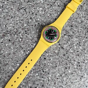 1984 Reloaded Swatch Watch YELLOW Racer This is a Re Released ...