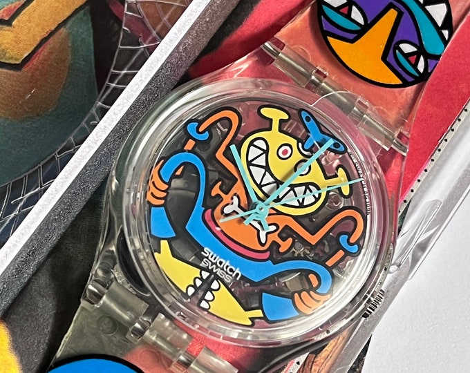 Vintage Swatch Watch 1995 POP Fun Comic Swatch Unworn Limited Artist ...