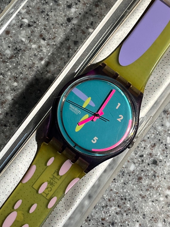 1989 Vintage Swatch Watch in box with battery GV101 S… - Gem