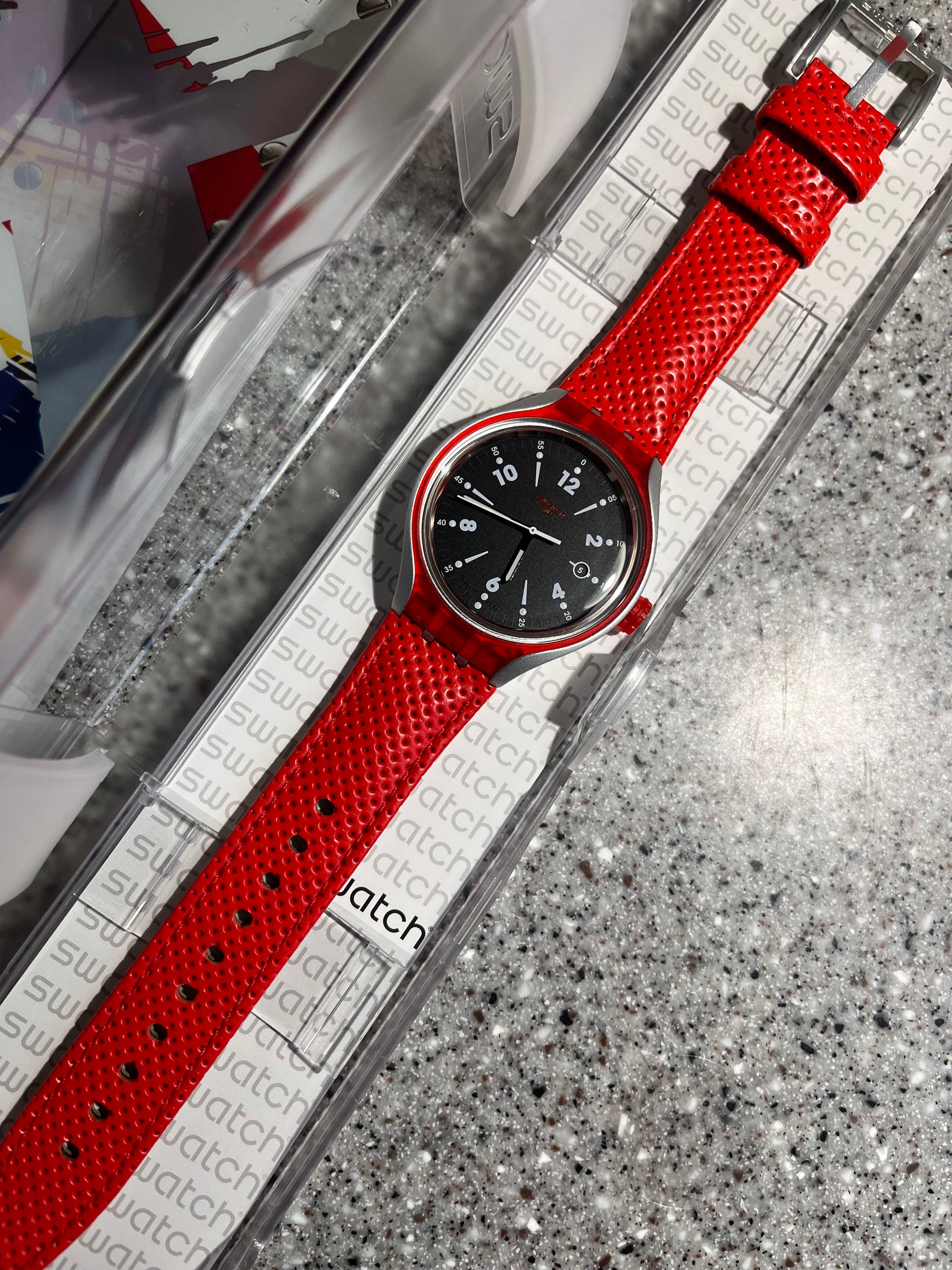Swatch Watch IRONY X-lite Red Black Silver NWT New in Box With - Etsy