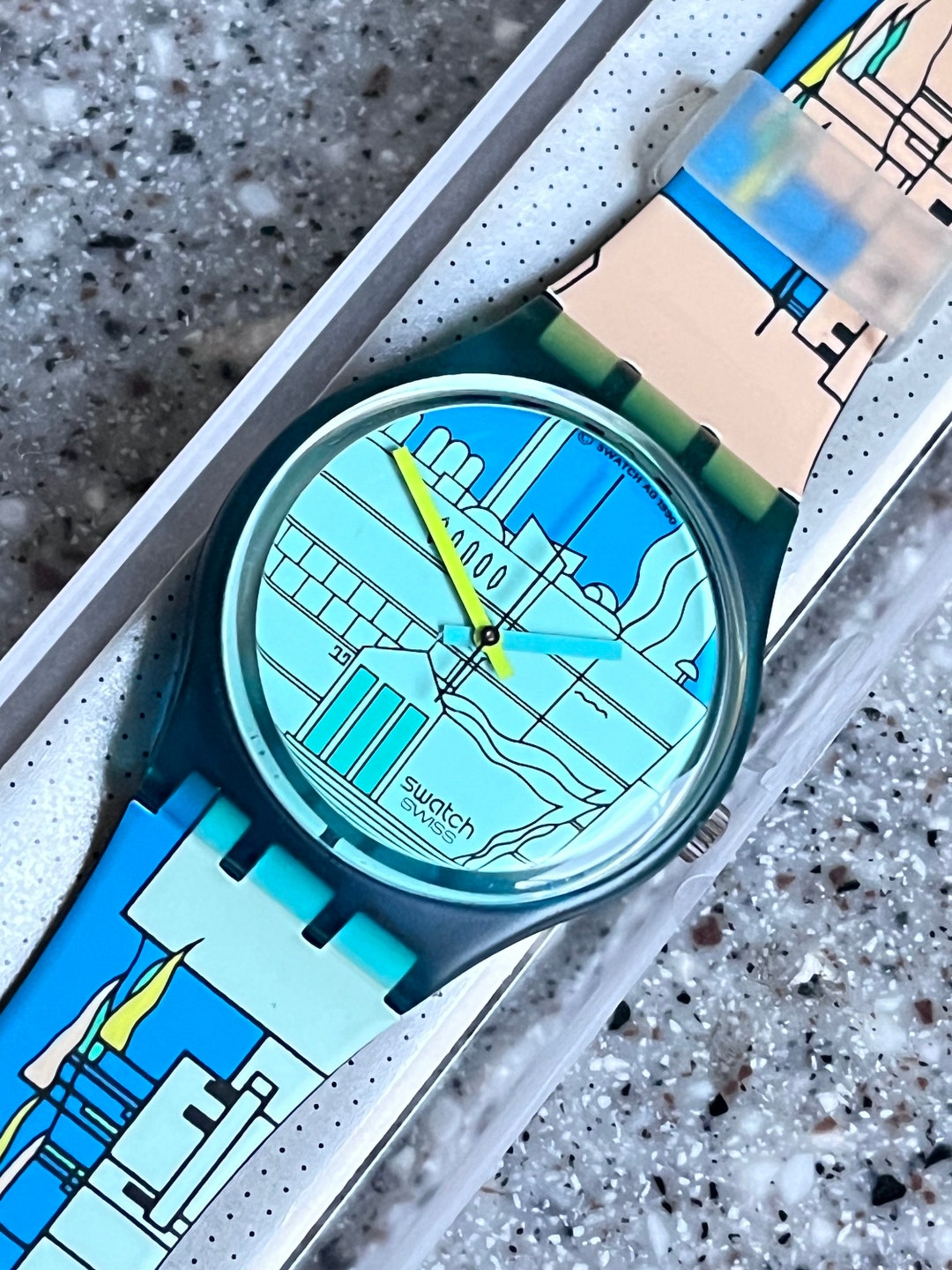 1990 New Swatch Vintage Watch RARE Called Metroscape GN109 Artist ...