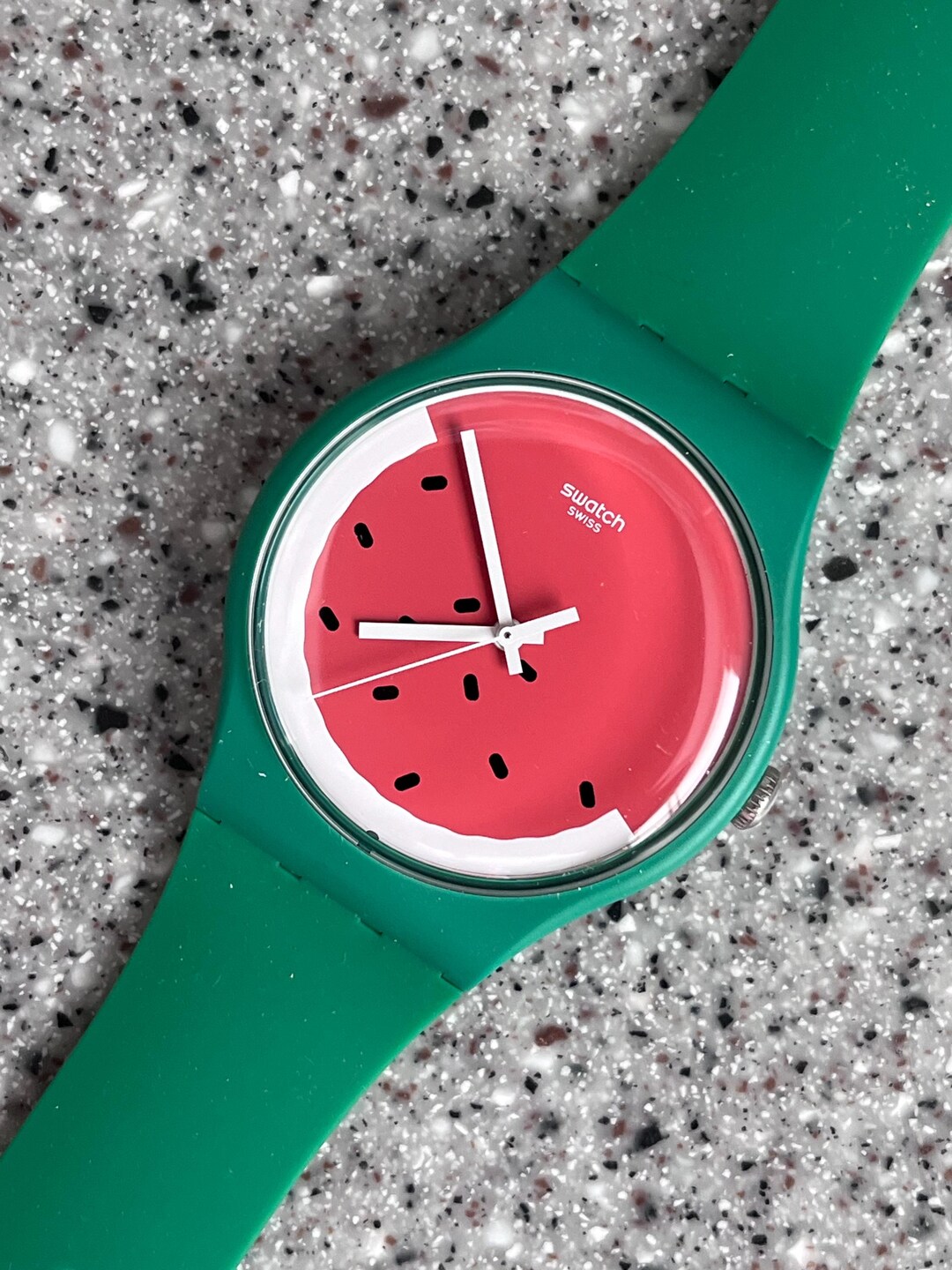 Swatch Watch Watermelon Fruit Larger 41mm Newer Working NWT in Box ...