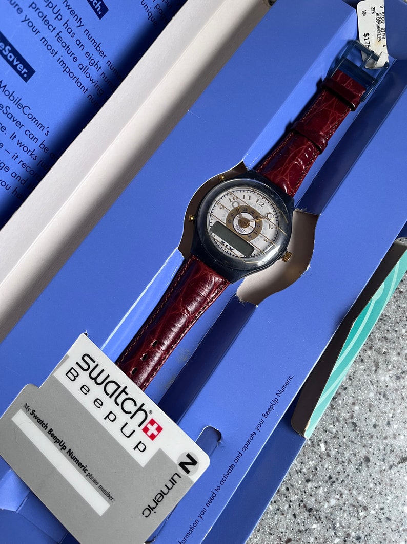 Beepup Vintage Numeric Swatch Watch Swiss Made Not Tested in Box With ...