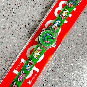 Vintage Swatch Watch 34mm Original Crazy Train With Cows GG194 Running ...