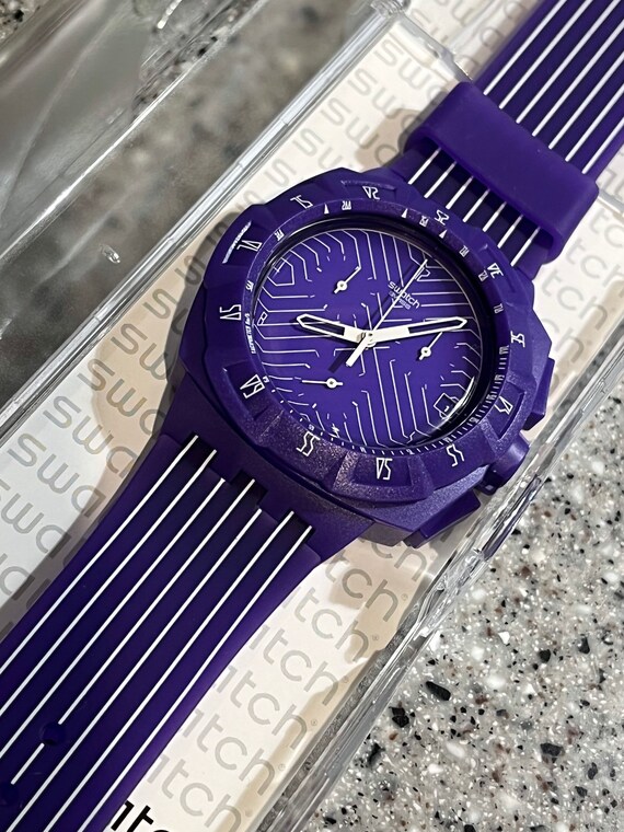 Fabulous Swatch Watch Chronograph Purple Rain or Run … - Gem
