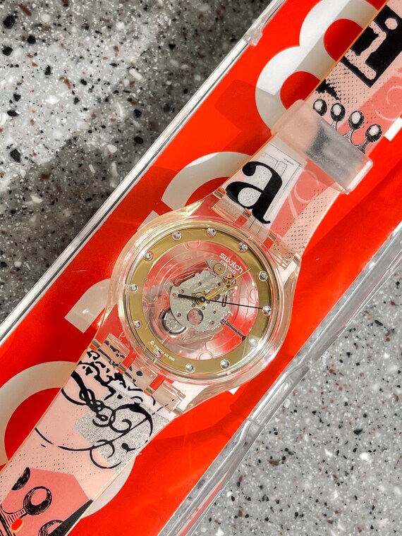 Swatch Vintage Jelly in Jelly RARE watch with rhinest… - Gem