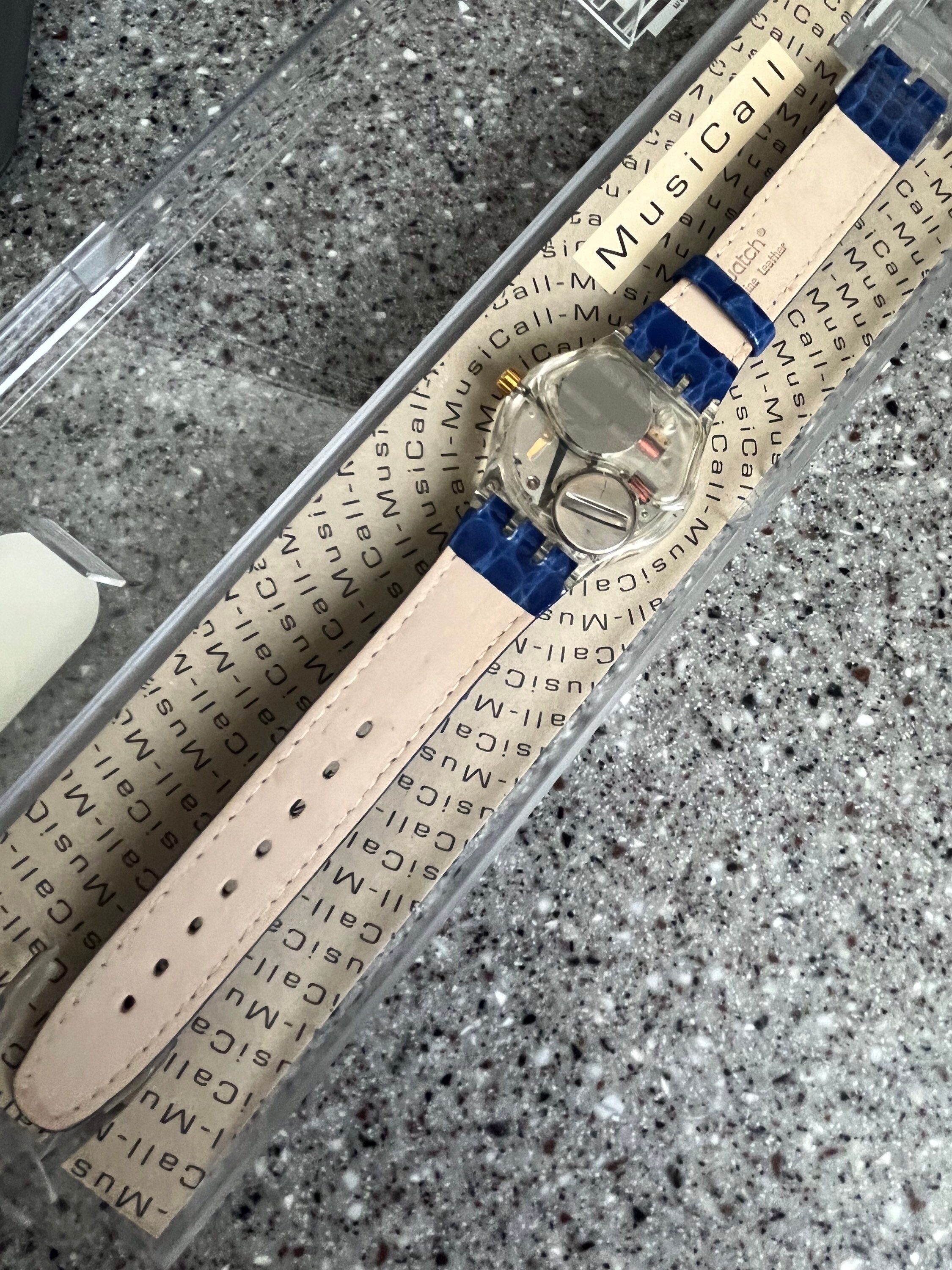 Vintage Swatch Watch NEW 1994 Call up SLK105 34mm Philip Glass Musicall ...