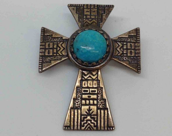 Roderick Tenorio Gentle Rain Cross Vintage RMT Sterling Tribal Aztec ...