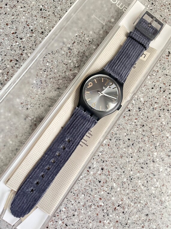 RARE X-tra large Vintage Swatch watch with textile an… - Gem