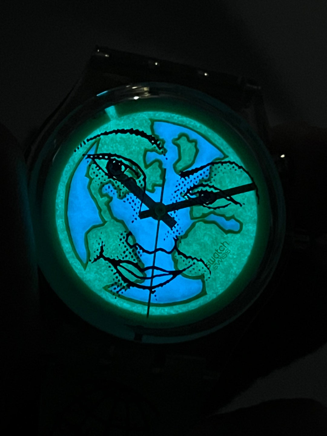 1996 Swatch LOOMI Watch With Original Band Original Face 34mm Lights up ...