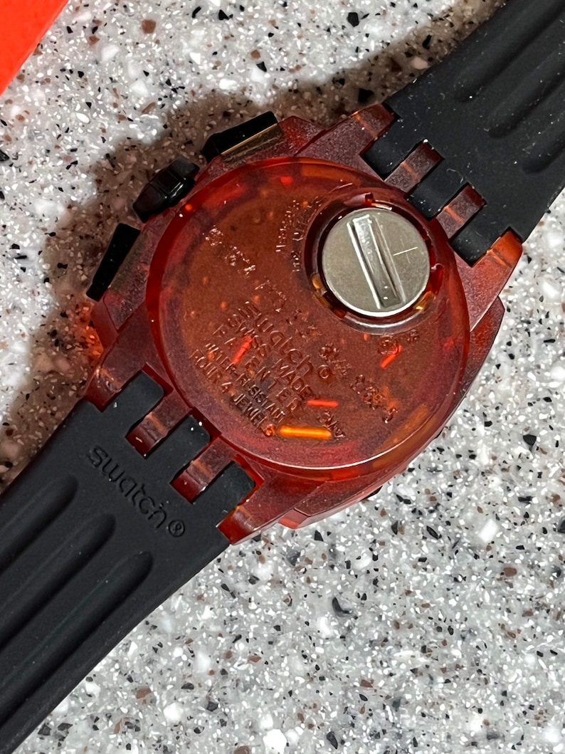 Rare Swatch Watch Chronograph Reddish Black Quartz Analog - Etsy