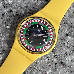 1984 Reloaded Swatch Watch YELLOW Racer This is a Re Released ...
