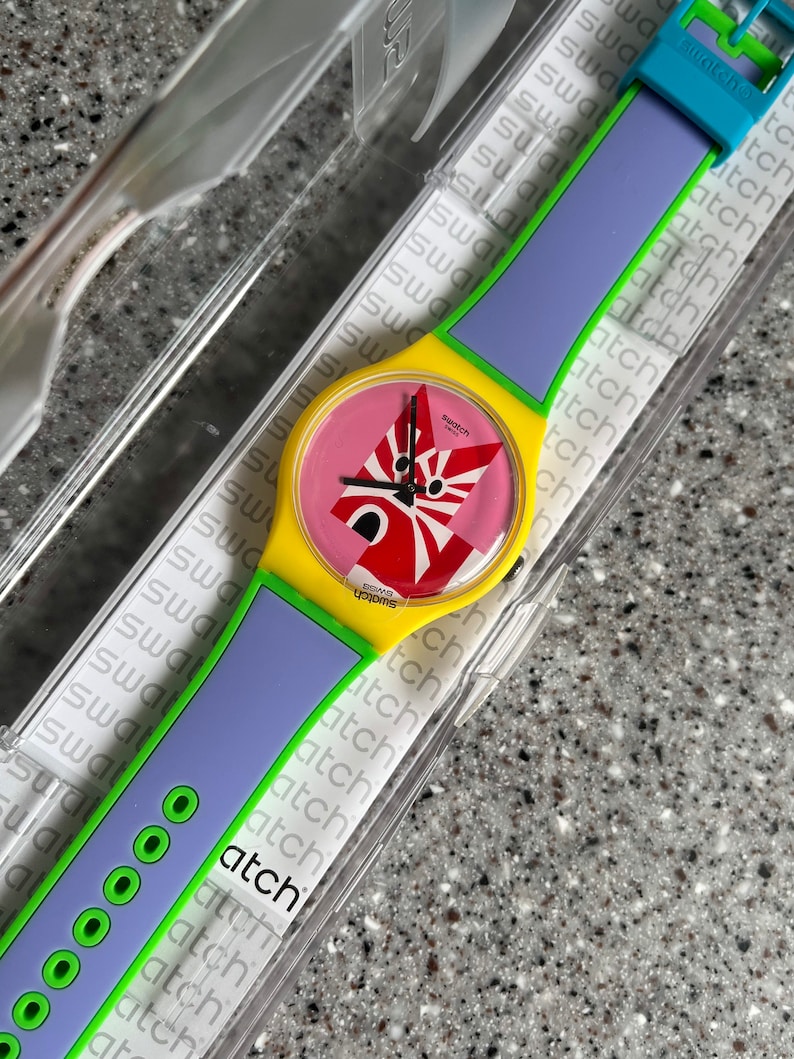 Swatch Watch Limited and Numbered Rainbow Colored Face Cat | Etsy
