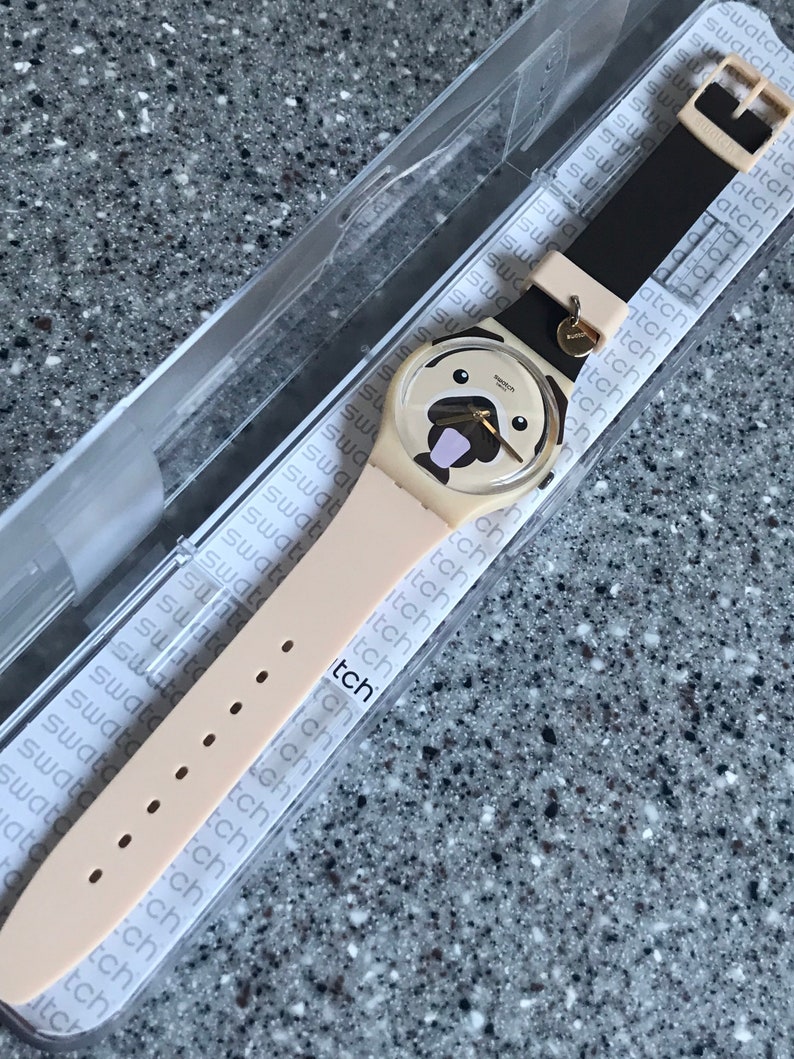 Sweet Swatch Watch PUG Dog Called Carlito He Has a Gold Swatch - Etsy