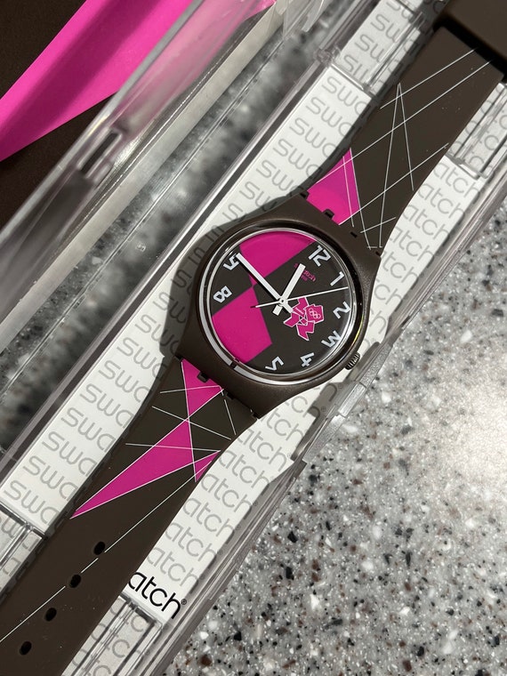 Swatch Watch Special Olympic London brown and pink 34… - Gem