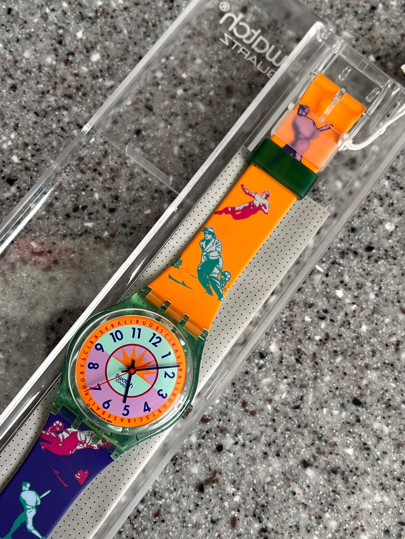 Swatch Watch Vintage NEW Curling GG117 1992 34mm Watch Running With ...